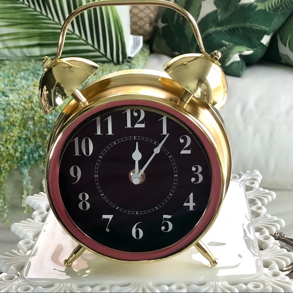 Accents | Retro Gold Tone Faux Alarm Clock | Poshmark